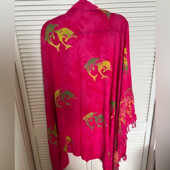 Swim | Sarong With Gold Detailing Cute Dolphin Design | Poshmark